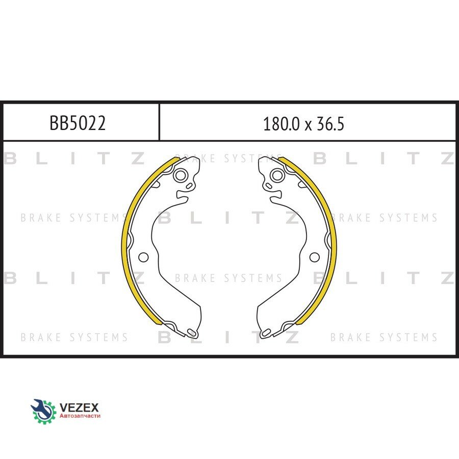 BLITZ BB5022 колодки тормозные барабанные задние!\ Mitsubishi Lancer 1.3-2.0D/Colt 1.3-1.8D 88-96