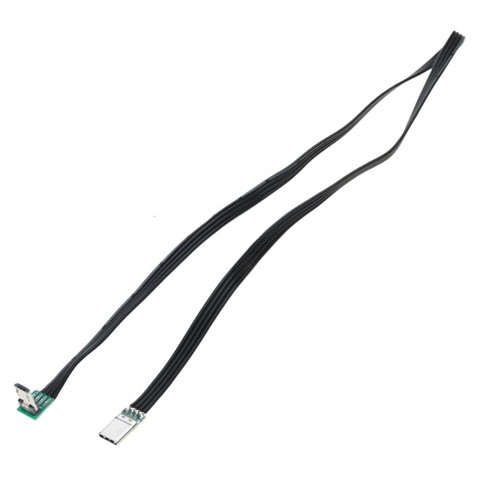 USB 2.0 кабель-удлинитель ленточный Type-C–Micro-USB, 50cm - вниз
