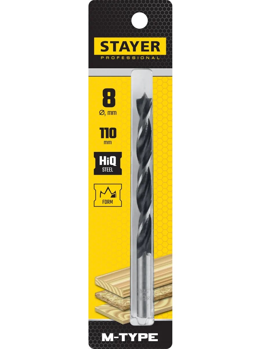 STAYER M-type, 8.0 x 110/80 мм, М-образная заточка, спи