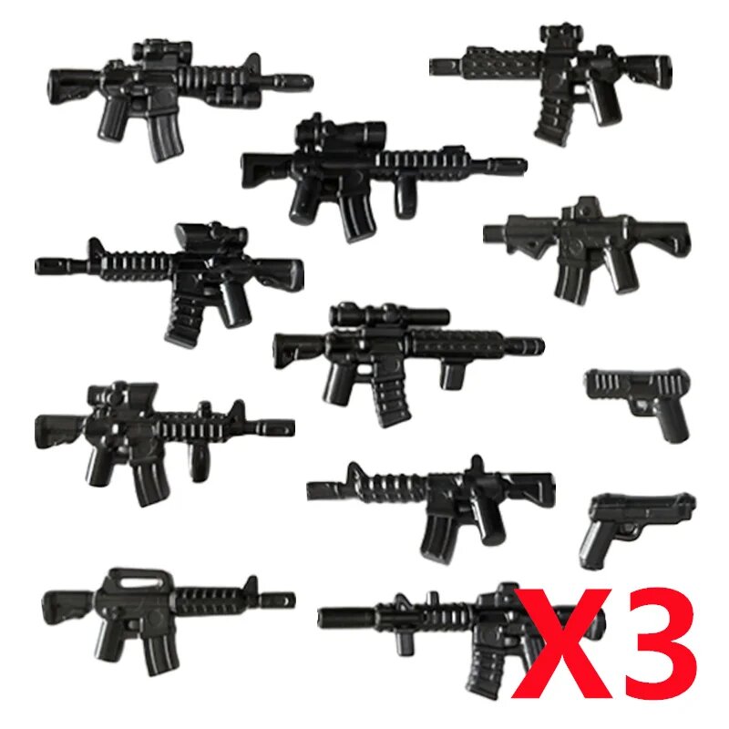 Военные фигурки солдата BRICKPANDA конструктор из пластика Черный, G232-Black-3PCS