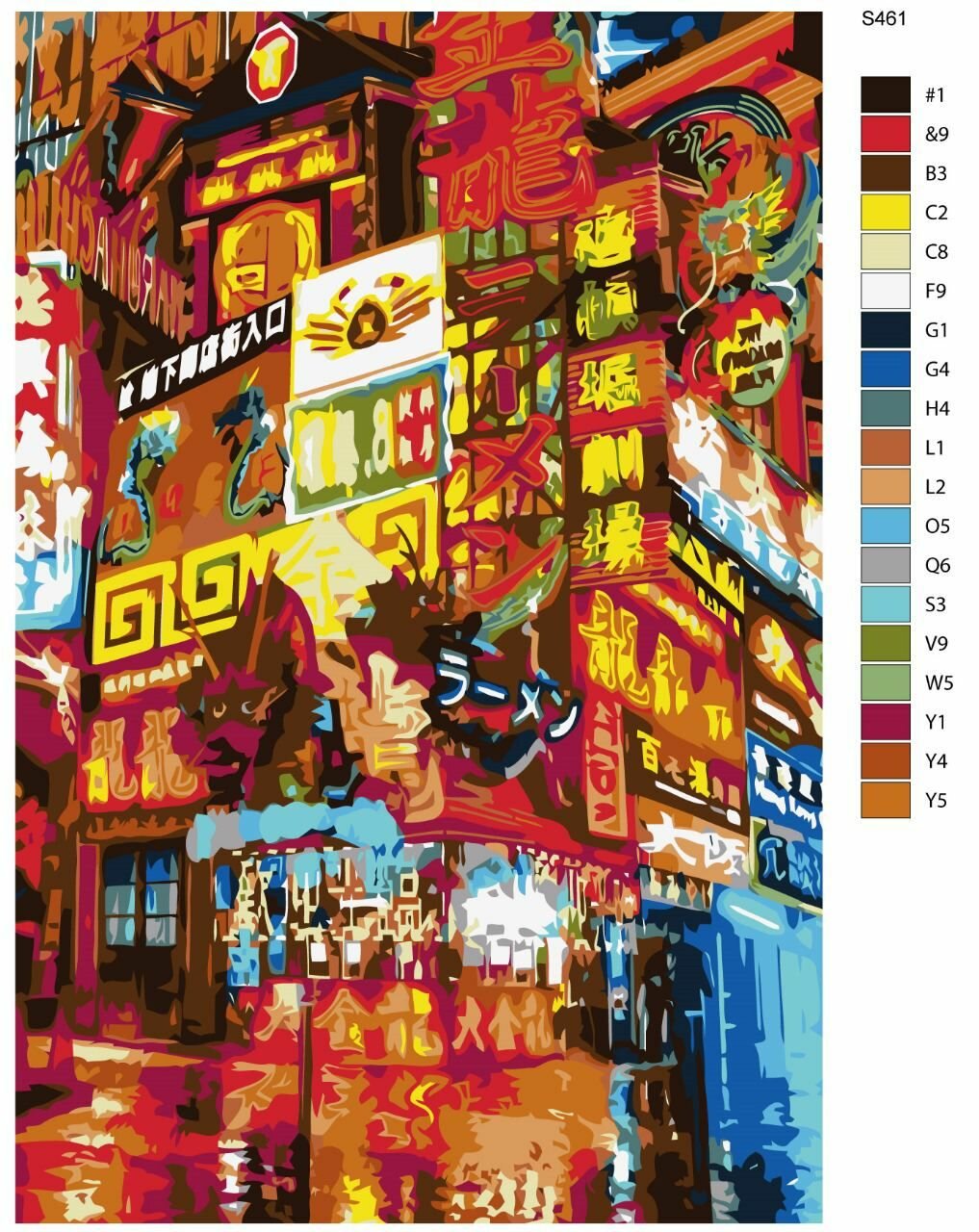 Картина по номерам S461 "Токио неон" 80x120 см