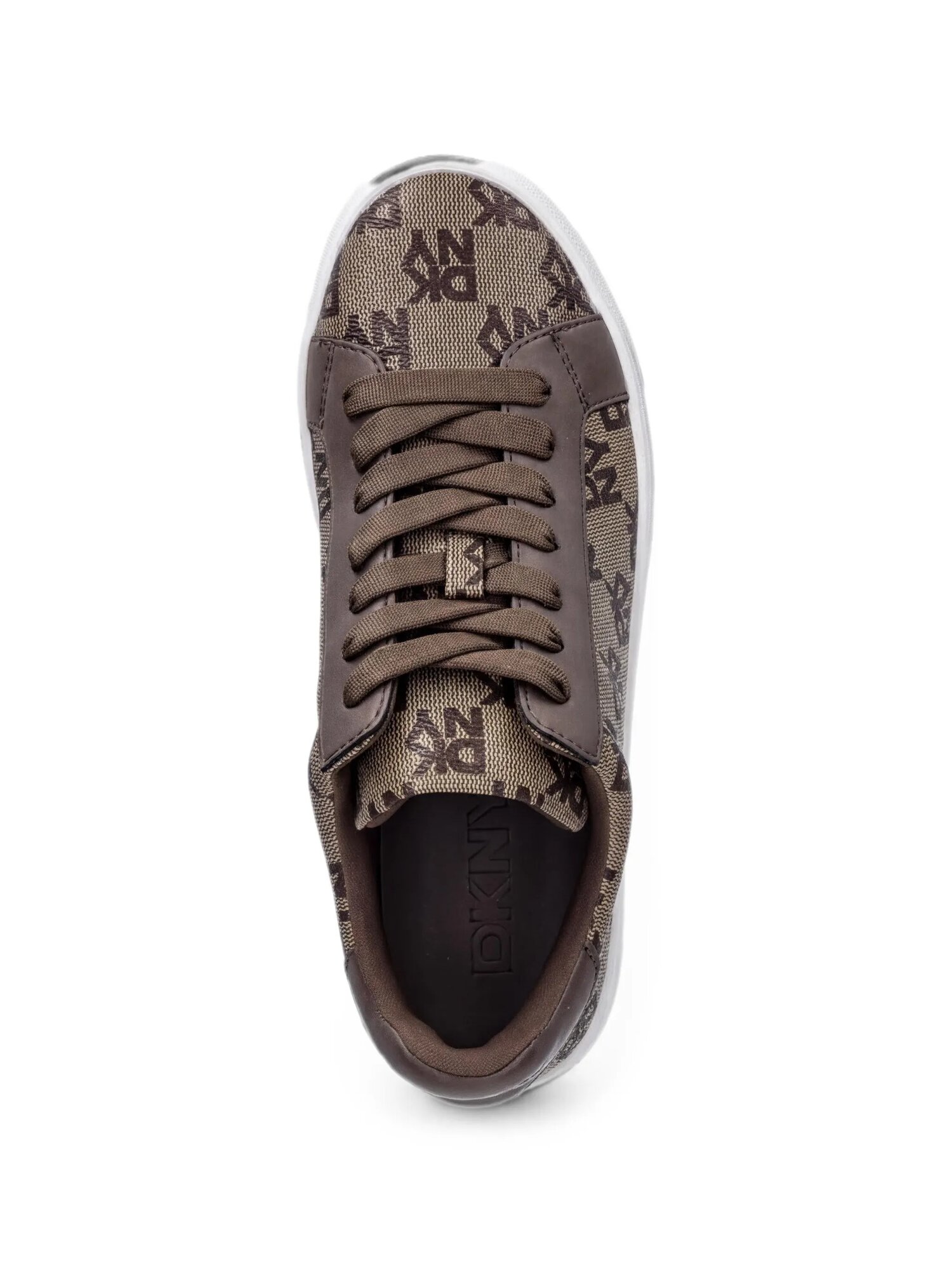 Кроссовки DKNY Logo-print sneakers, размер 36, коричневый/серый/оранжевый — фото 1