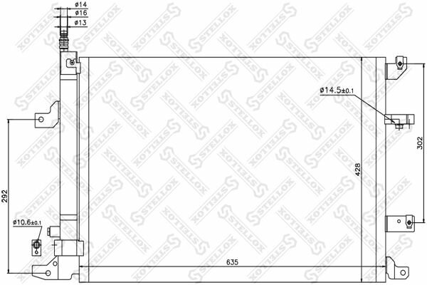 STELLOX Радиатор кондиционера (конденсер) для Volvo C70/S60/S80/V70/XC70 2.0-2.9 00>