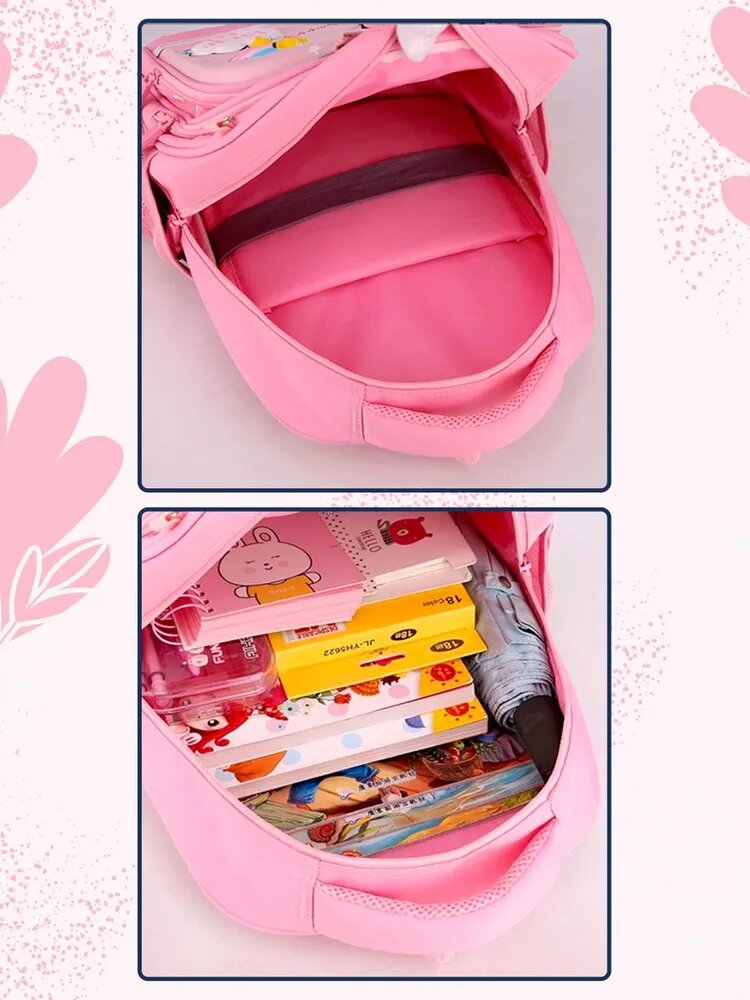 Рюкзак школьный "Hello Kitty" для девочки, арт. 2145665154, размер 37x27 см, полиэстер, голубой — фото 1