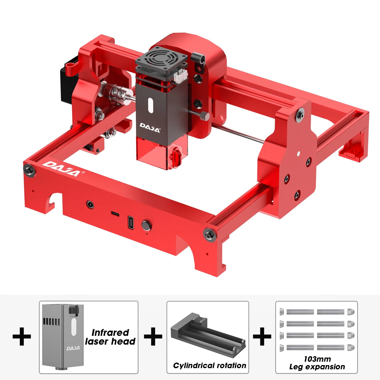 DAJA A7 Лазерный гравер 10Вт Мини портативная Bluetooth CNC граверная машина Гравировка Маркировка Печать Все материалы Режим дерева Акрила Бумаги