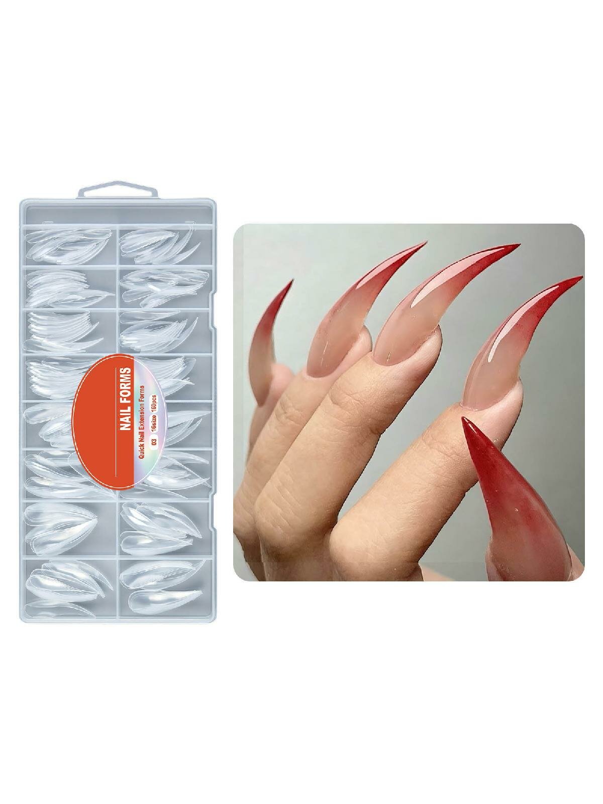 160Pcs ABS Nail Extension Molds False Nail Tips Long Lasting Wear Resistant