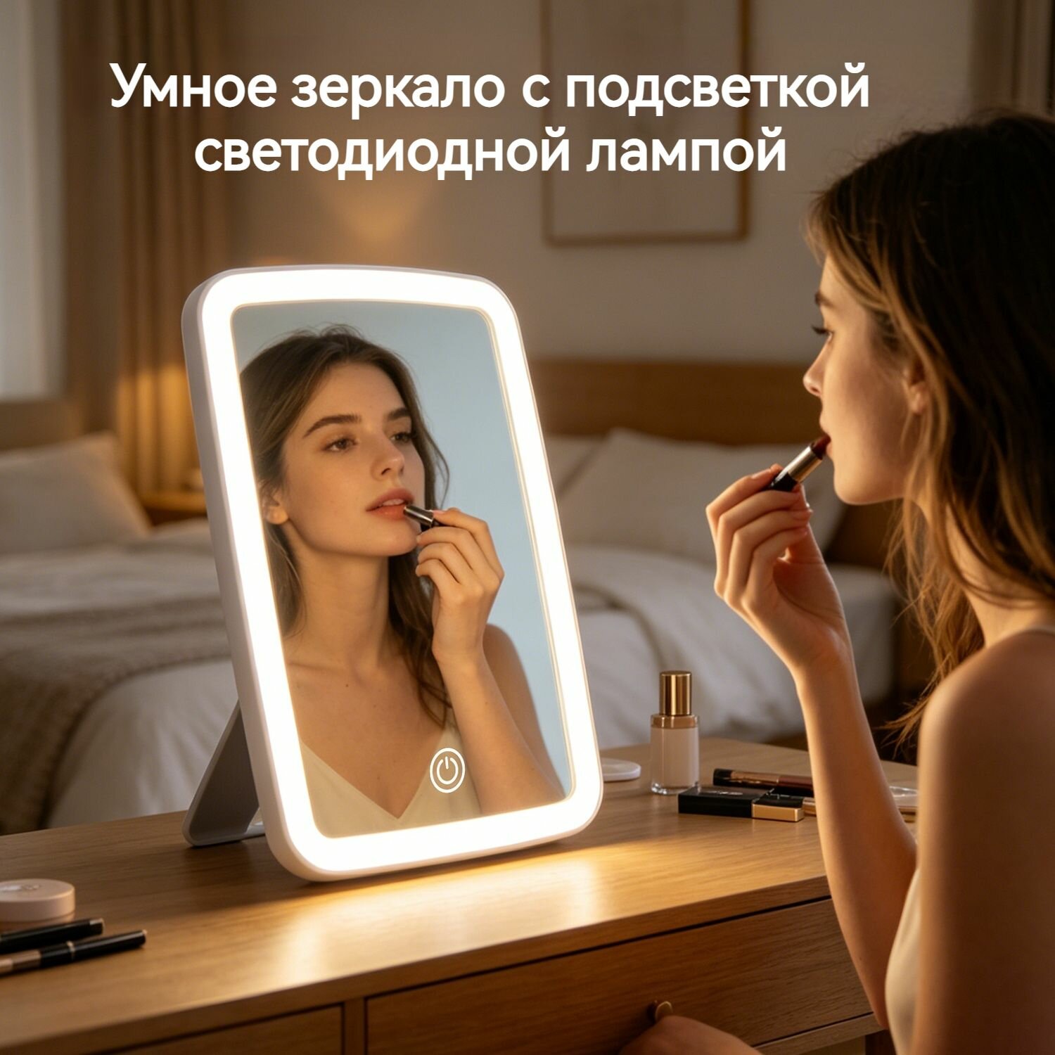 Baizheng Зеркало косметическое, 13 см х 17.5 см, 1 шт