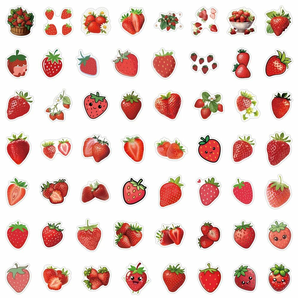 Набор наклеек Fruit серия клубника граффити 55PCS