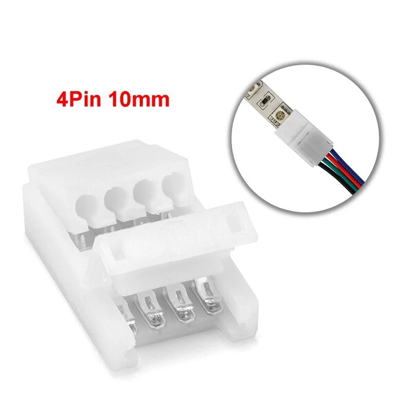Разъемы для светодиодных лент DelightFire LED Strip Connector 5 pcs, 4 pin 10mm conenctor