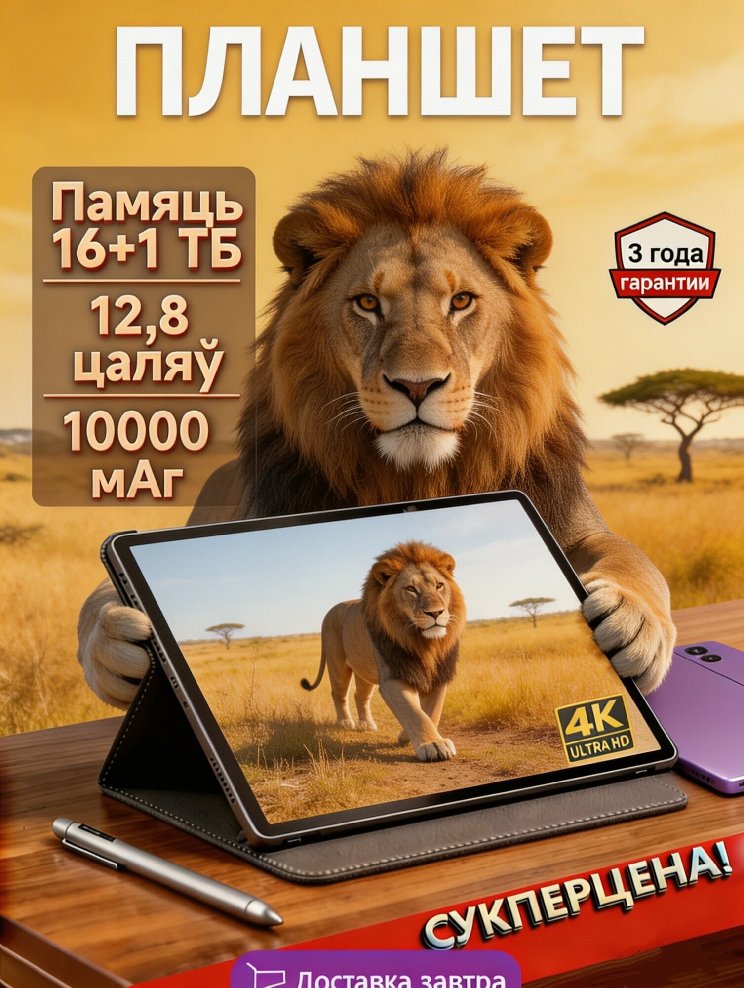 LTE Galaxy 10000 мАч Игровой планшет на Android с клавиатурой и мышкой S13 12,8 дюймов 16ГБ+1024ГБ