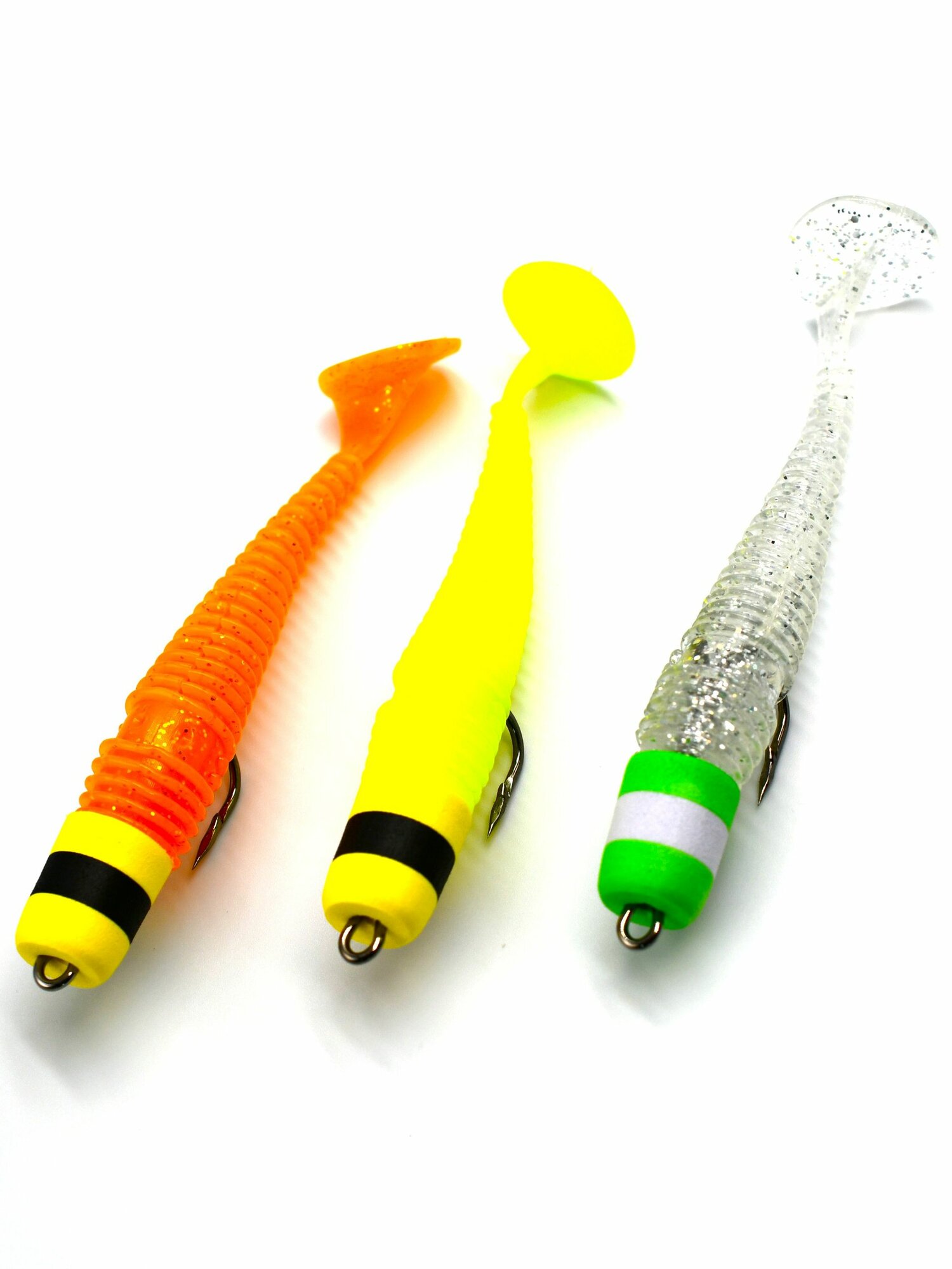 Силиконовая приманка Jig Killer Fat "Мандула" 4 дюйма (10см) 3шт с виброхвостом на хищника