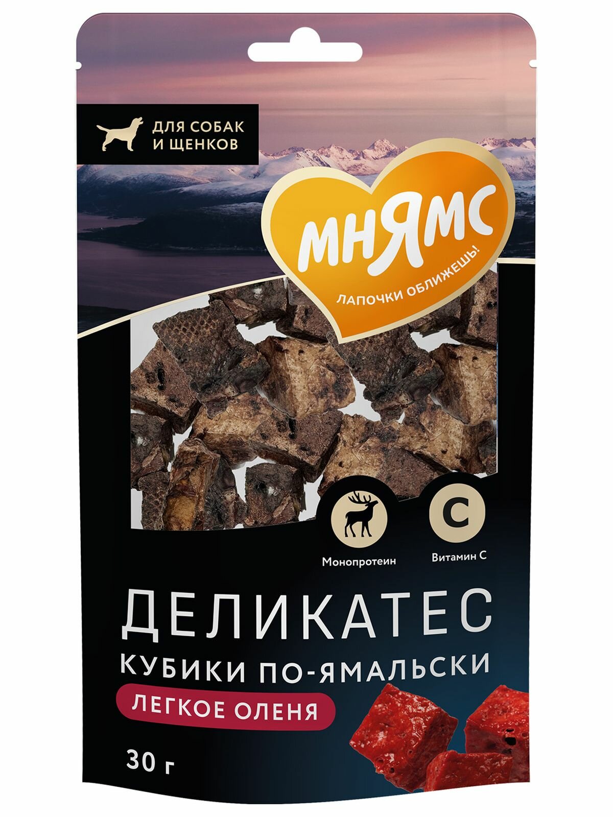 Лакомство для собак Деликатес «Кубики по-ямальски» 30 г х 5 шт.