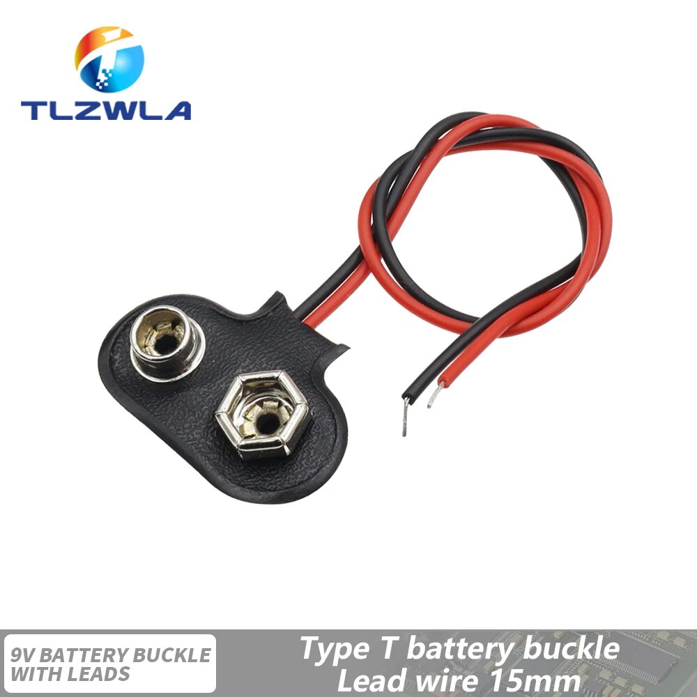 Зажимы для батареи 9В TLZWLA черный/красный 10PCS, T Type