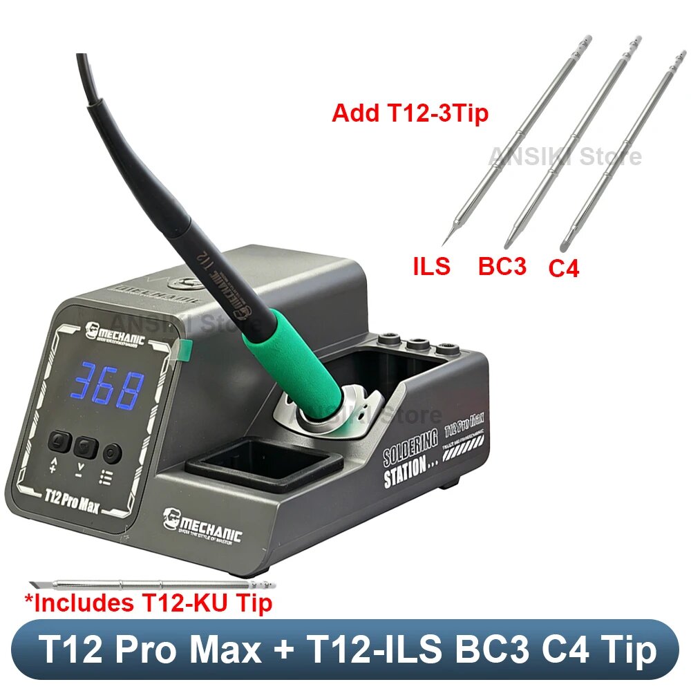 Паяльная станция MECHANIC T12 Pro Max 160 Вт Add T12-ILS BC3 C4, EU PIug