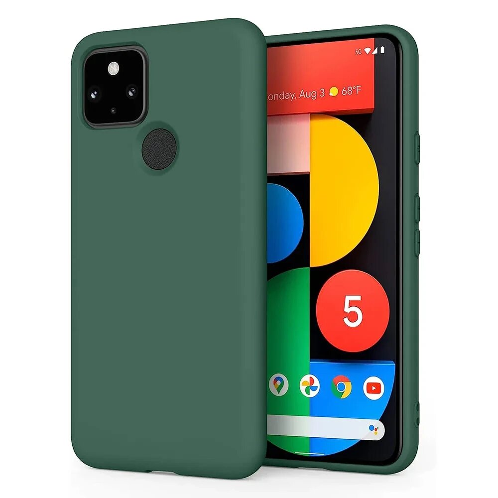Оригинальный жидкий силиконовый чехол для Google Pixel 5 5A Pixel5a Зеленый, зеленый, Pixel 5