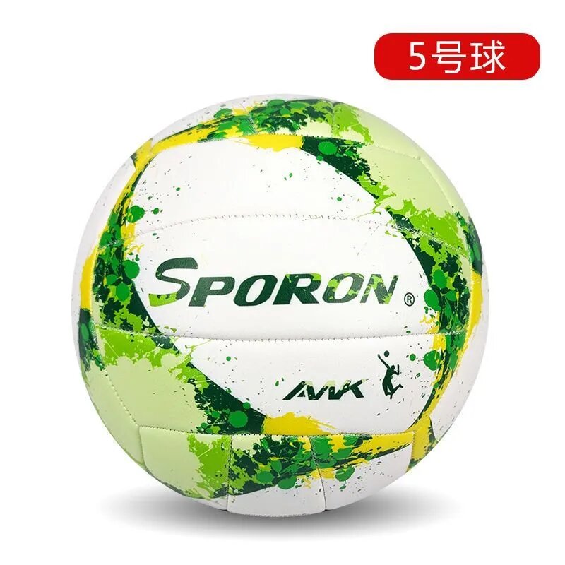 Мяч волейбольный SPORON, размер 6, светло-зеленый, универсальный, искусственная кожа