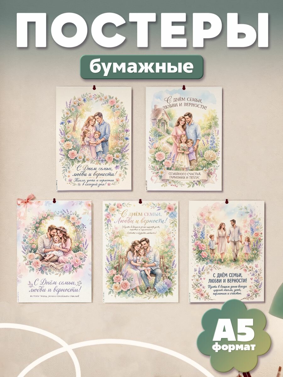 Постеры на стену набор День семьи любви и верности