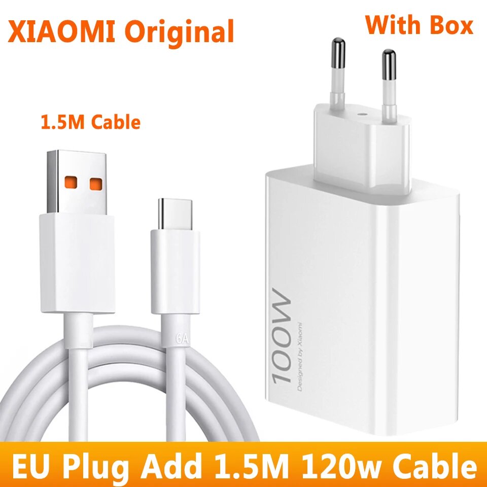 Оригинальное зарядное устройство XIAOMI 17T Pro 100W Poco X8 Pro Max Hypercharge, EU with 1.5m cable