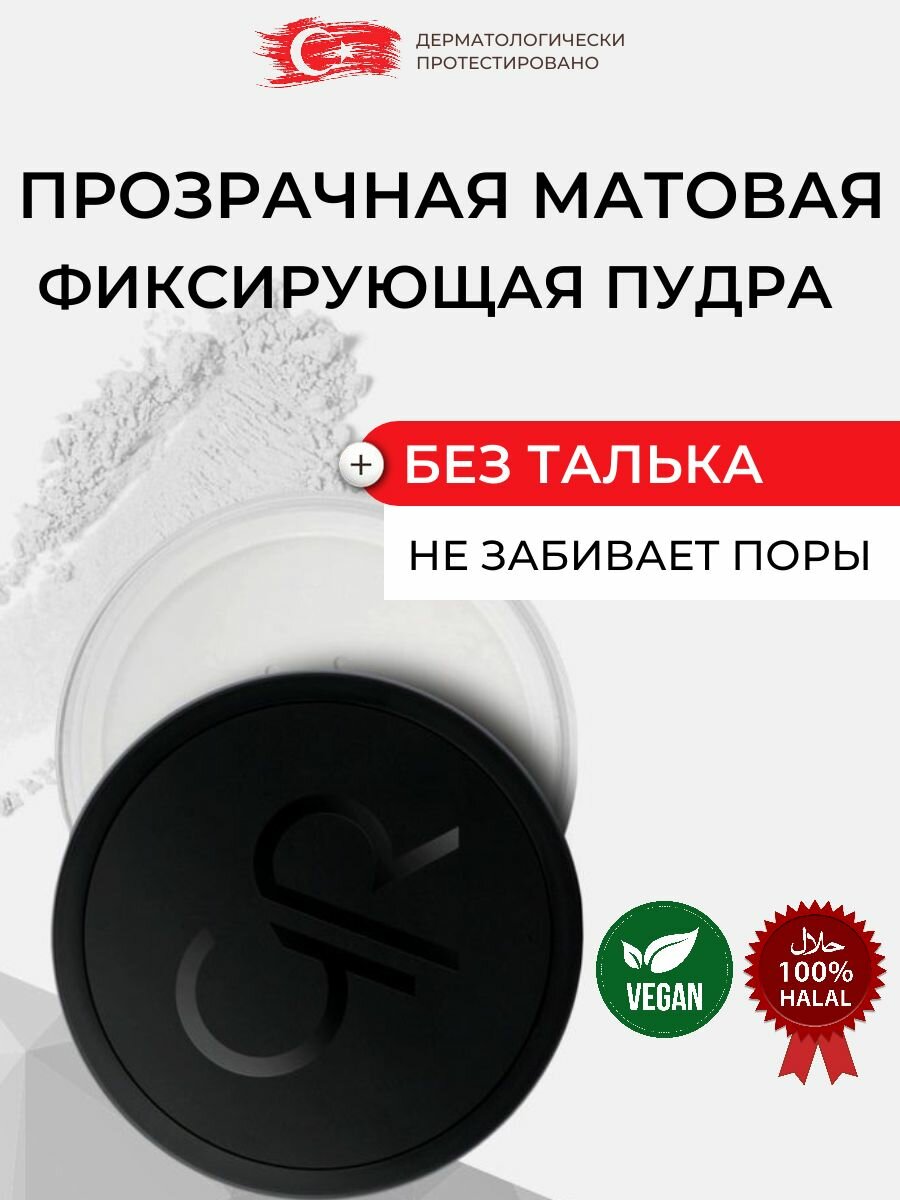 Прозрачная фиксирующая матирующая пудра для лица стойкая без талька Golden Rose Long Wear Finishing Powder финишная пудра рассыпчатая выравнивающая