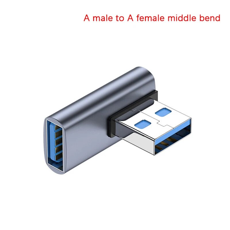 U-образный угловой переходник Usb Type C, коннектор с прямым углом изгиба, Usb 3,0, Голубой, 2