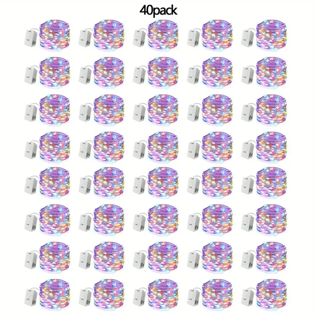 LED водонепроницаемые гирлянды на батарейках, медный провод 2 метра Multicolor, 10PC 2M20LED