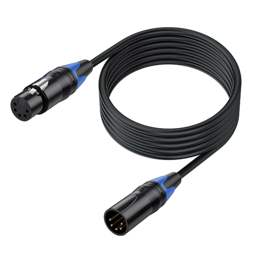 5-контактный XLR кабель DMX512 (папа-мама), 50cm