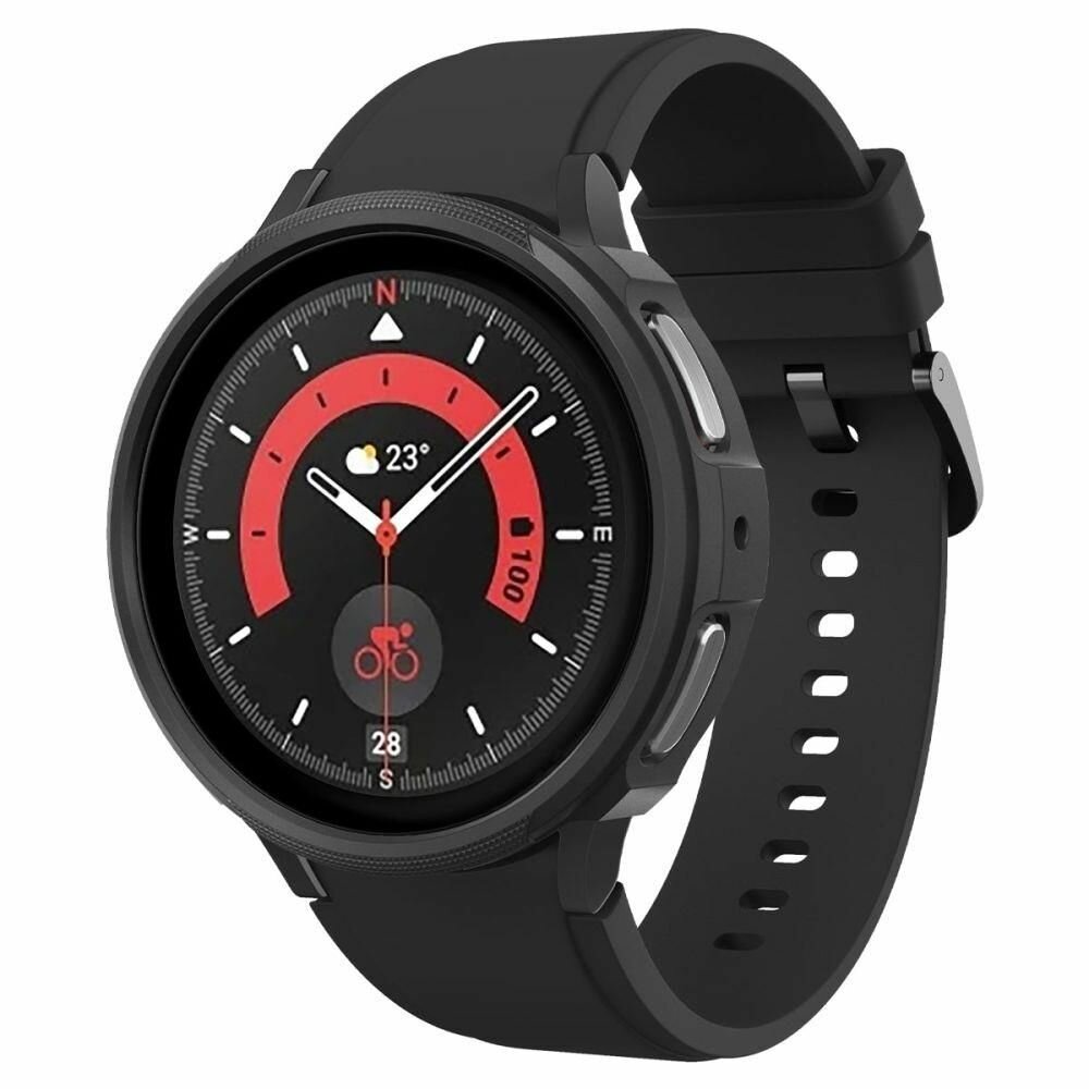 Чехол Spigen на Samsung Galaxy Watch 5 Pro (45 mm) (ACS05185) Liquid Air / Спиген для Галакси Вотч Противоударный, тонкий, черный