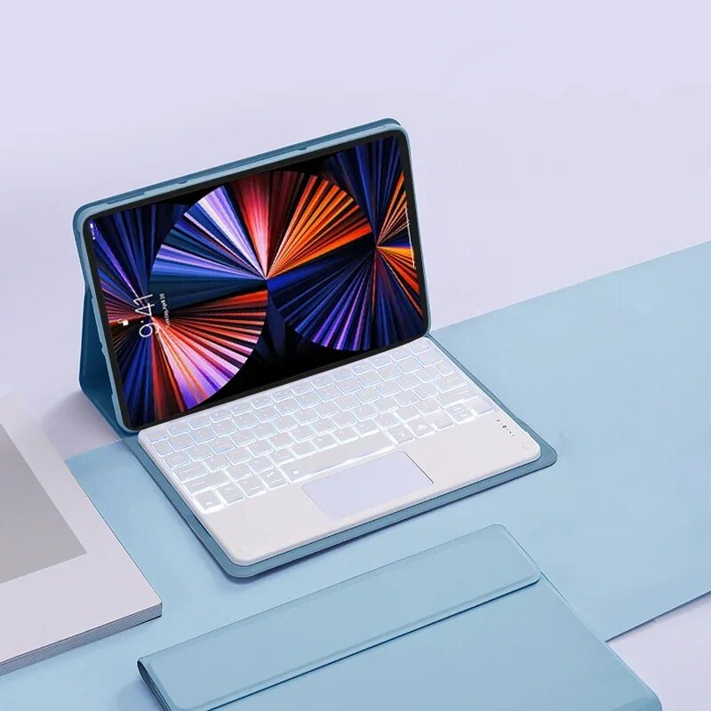Чехол-клавиатура для OnePlus Pad 4 13.2 дюйма Russian, misty blue
