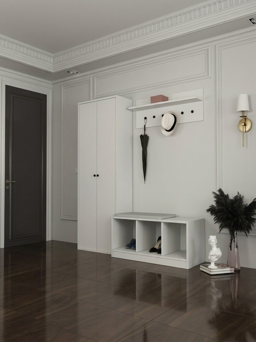 Прихожая Билли 8 Белый Фасадный 0101 NEW 162x40x161 см, GOODFORM