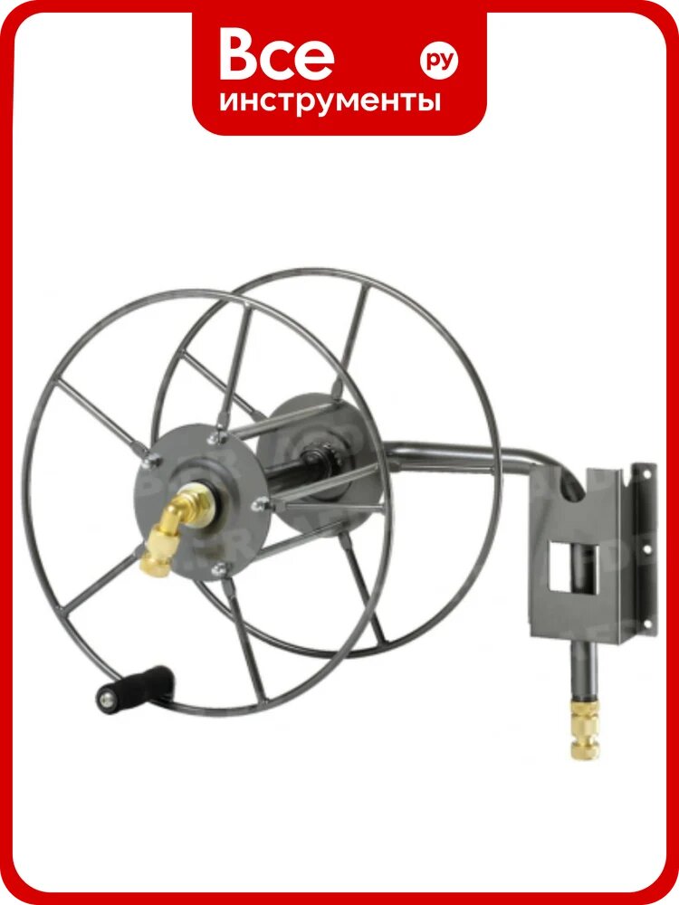 Настенная катушка Haemmerlin 340004001, профессиональная металлическая, ручная, черный цвет для садовых работ