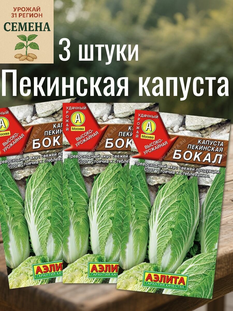 Семена пекинской капусты 3 упаковки для посадки набор семян