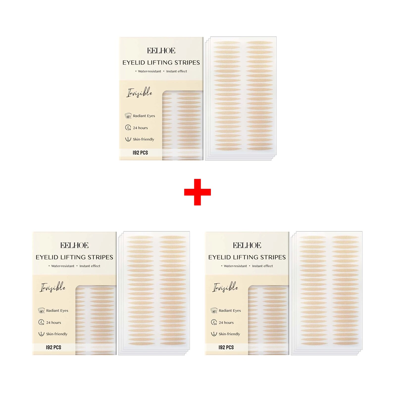 Патчи для подтяжки век Eelhoe бежевые 192 шт 192pcs X 3PCS