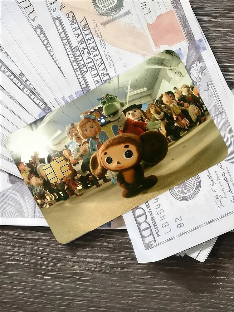 Cheburashka Чебурашка Наклейки для украшения банковских карт набор из 4 штук защита от царапин
