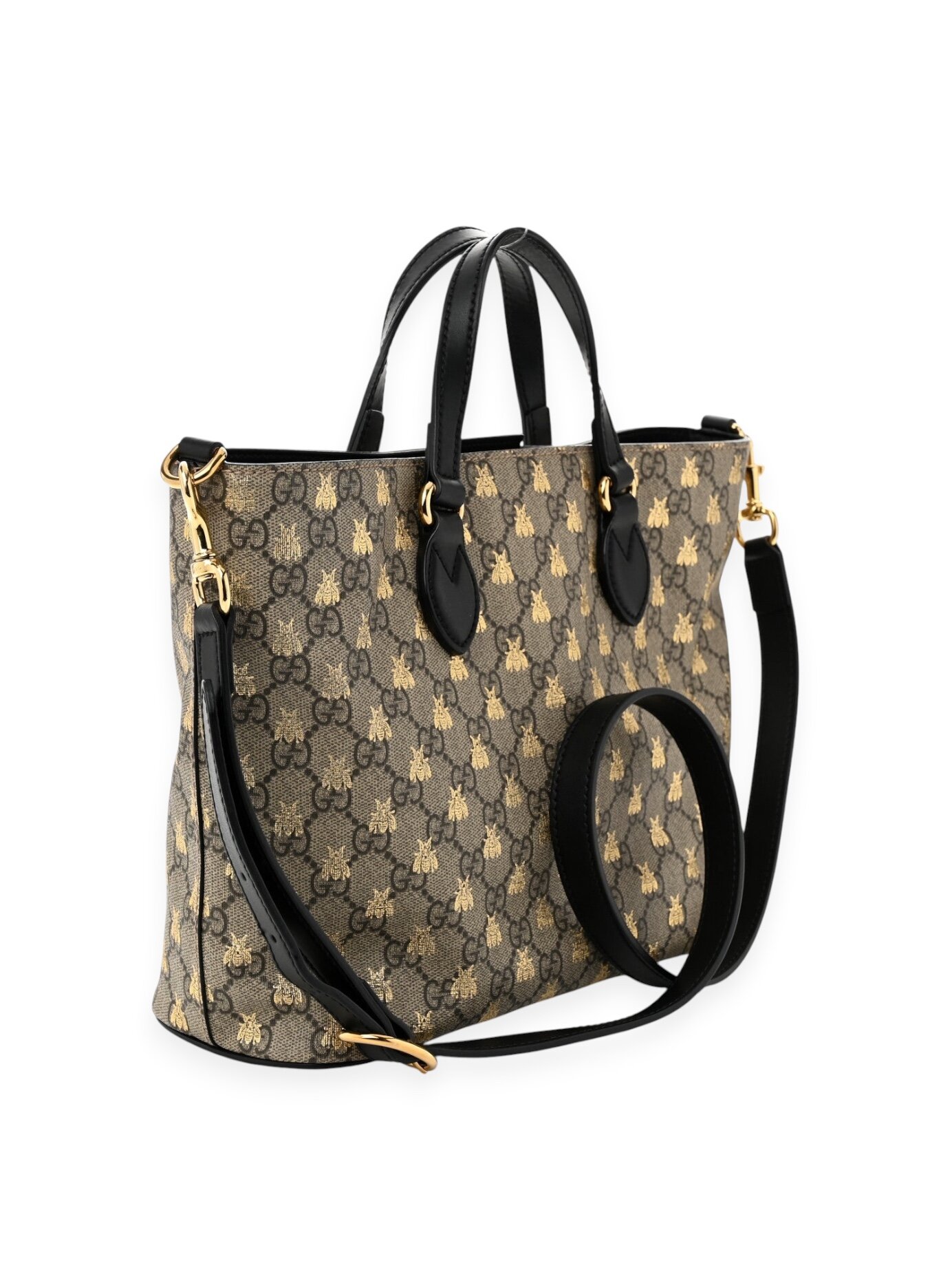 Сумка тоут GUCCI Soft GG Supreme Monogram Bees Small, бежевый — фото 1
