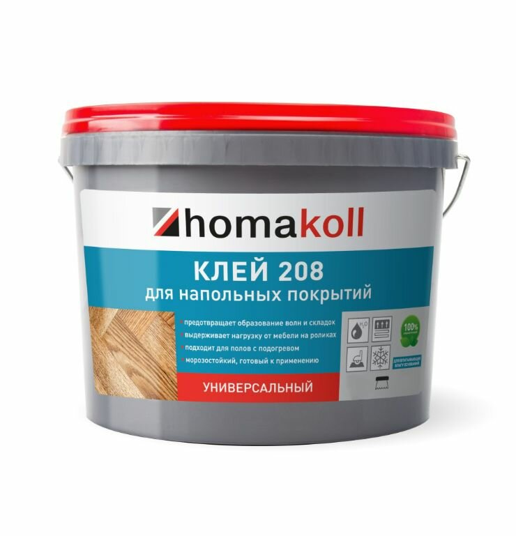 Клей универсальный для линолеума и ковролина homakoll 208 4 кг