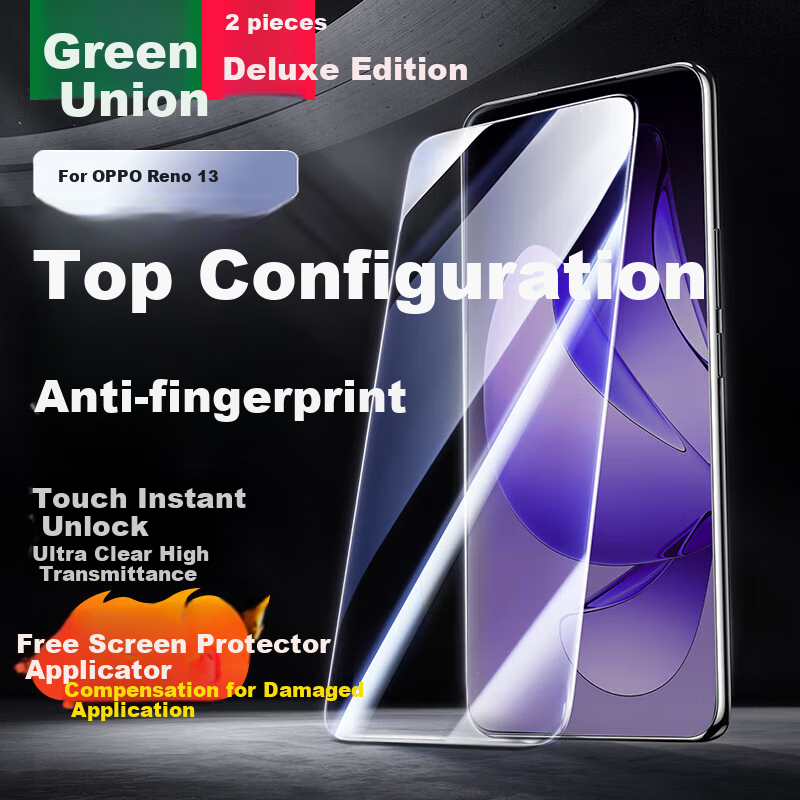 UGREEN Стекло для экрана OPPO Reno 13 с полным покрытием, HD, противопылевое и противопотное, 2 шт Цвет：Премиум