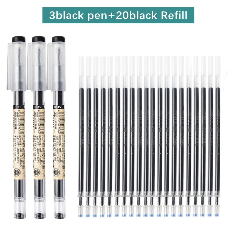 Гелевые ручки hopk, 6-25 шт, черные/синие/красные Черный, Black Set -23Pcs