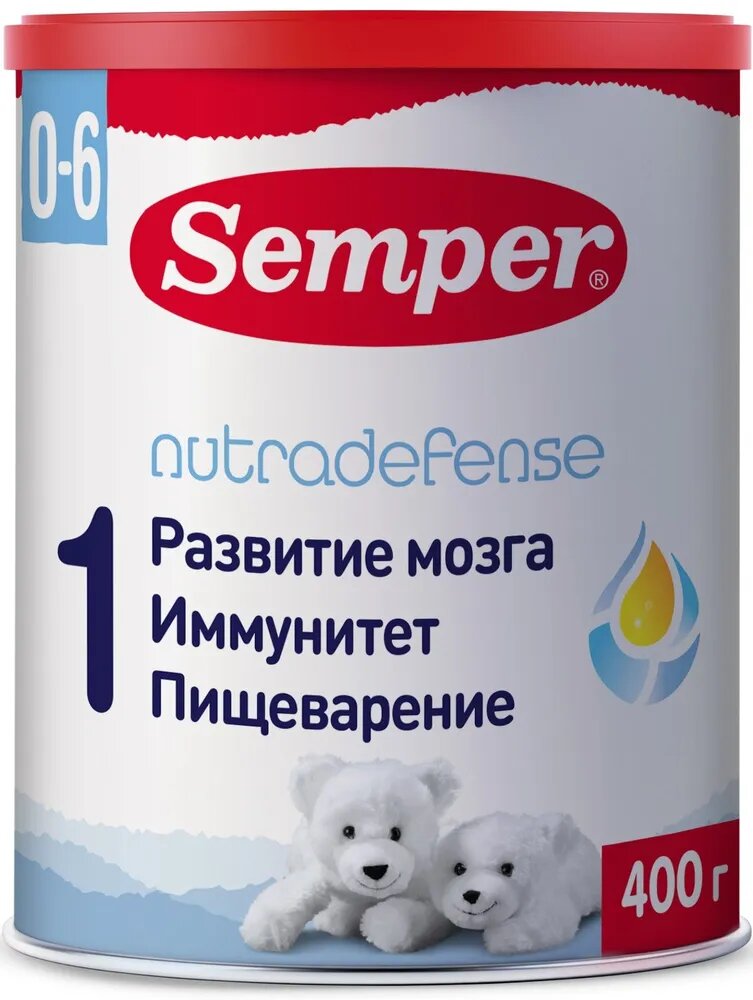 Молочная смесь детская Semper с рождения Nutradefense Baby 1, 400 г