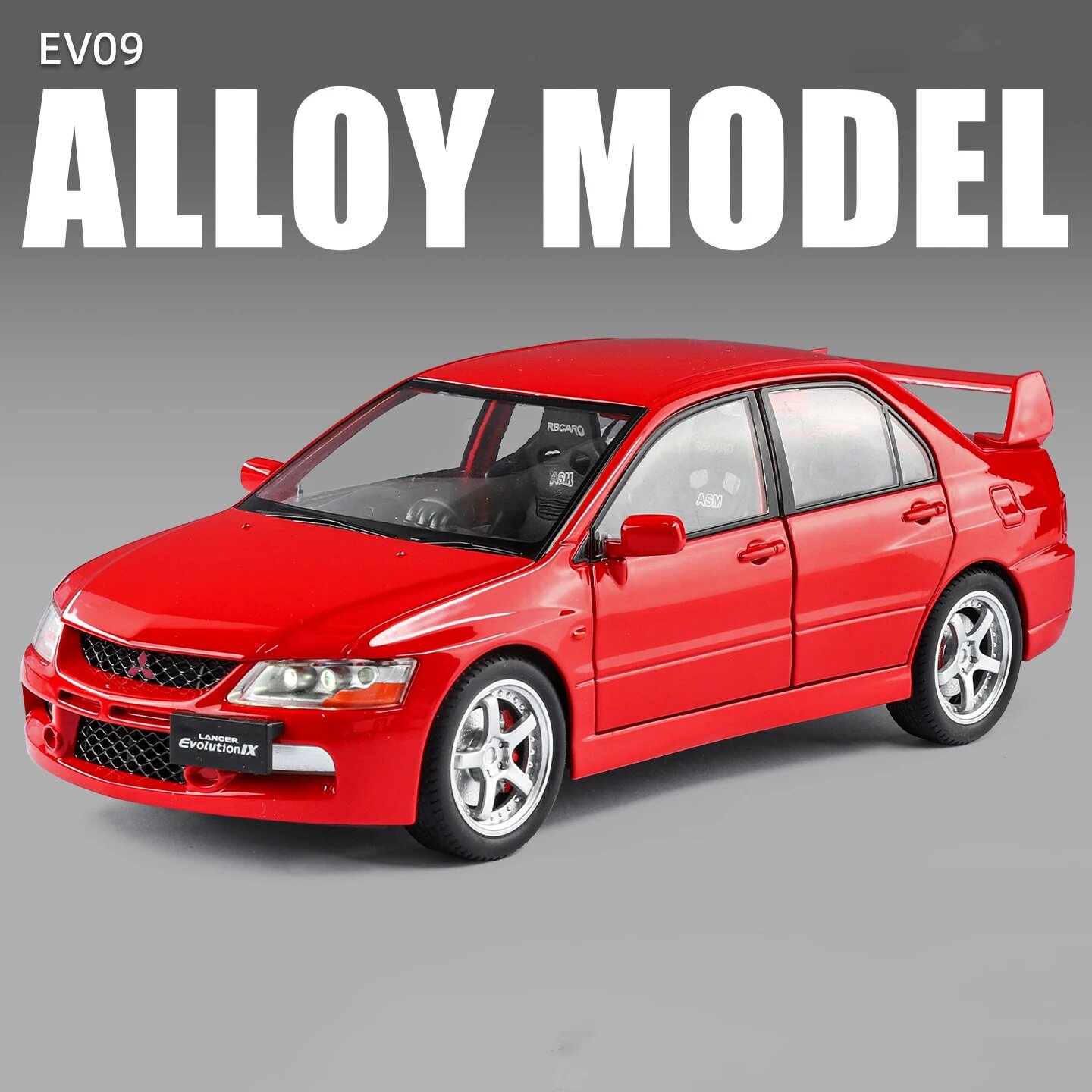 Модель автомобиля Mitsubishi Lancer Evolution EV09, красный, 1:24