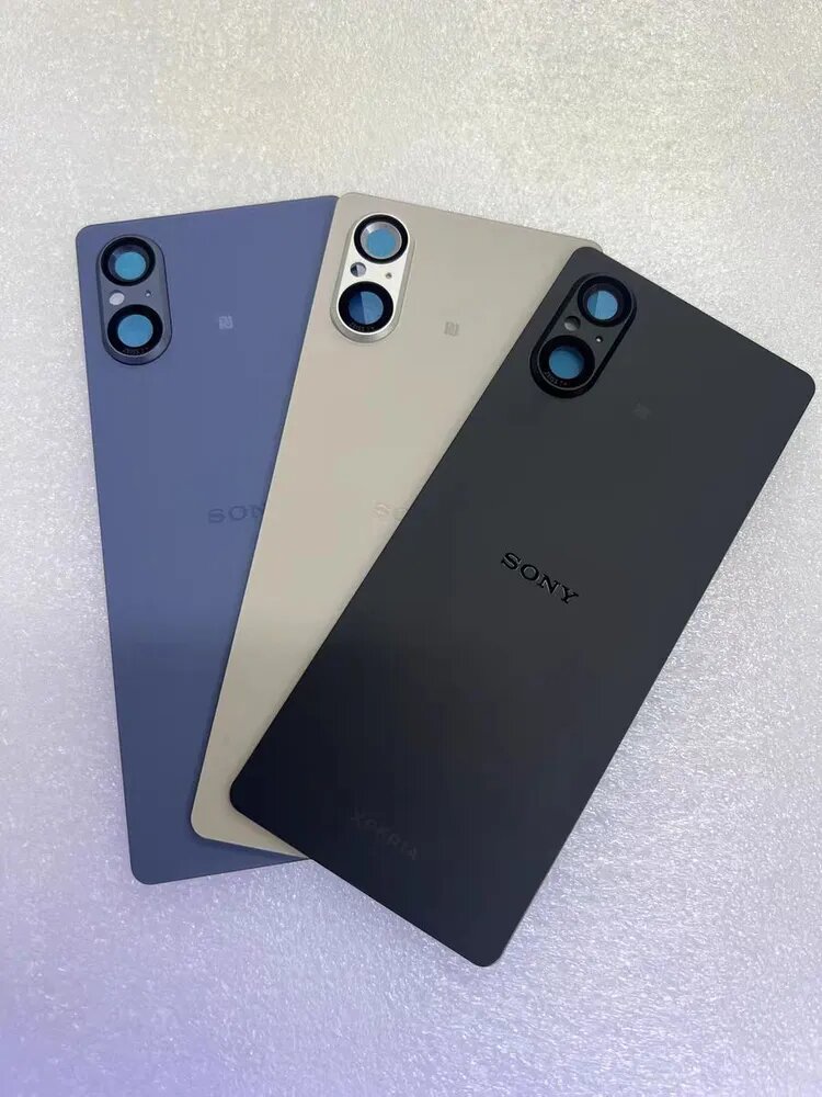 Стеклянная задняя крышка для Sony Xperia 5 V, жесткая крышка батарейного отсека, задняя крышка, корпус, чехол белое