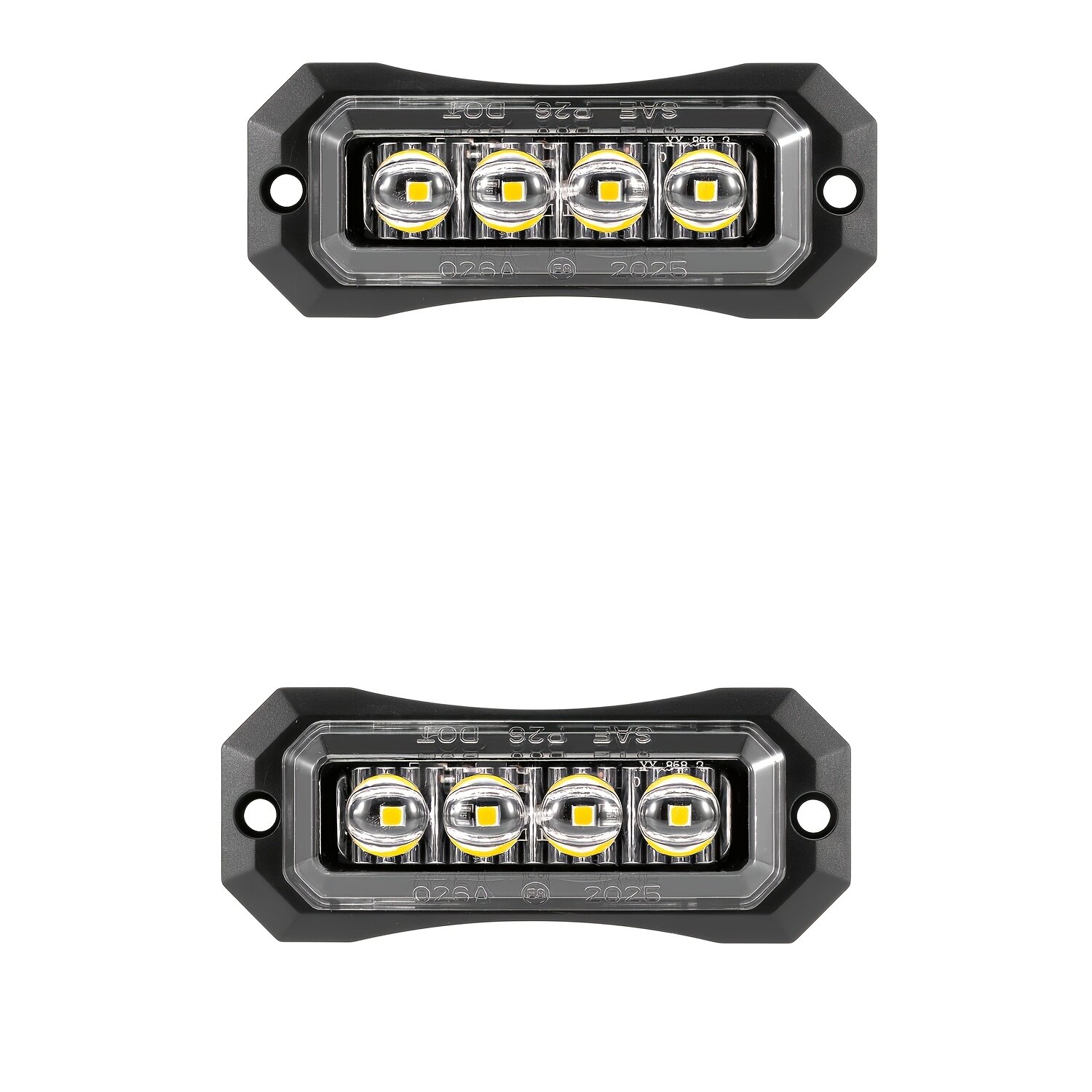 Универсальные светодиодные боковые маркерные фонари 4LED, желтые, 2 шт.