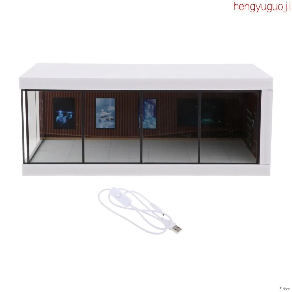 Витрина для машинок 1:64 с подсветкой, акриловая, прозрачная, аксессуар для треков — фото 1
