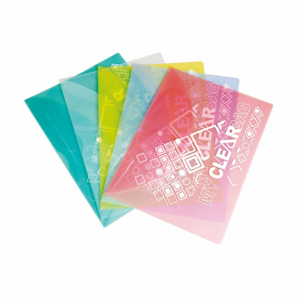 Папка на кнопке Flexoffice А4, голубая, 10 шт. FO-CBF05 BLUE — фото 1