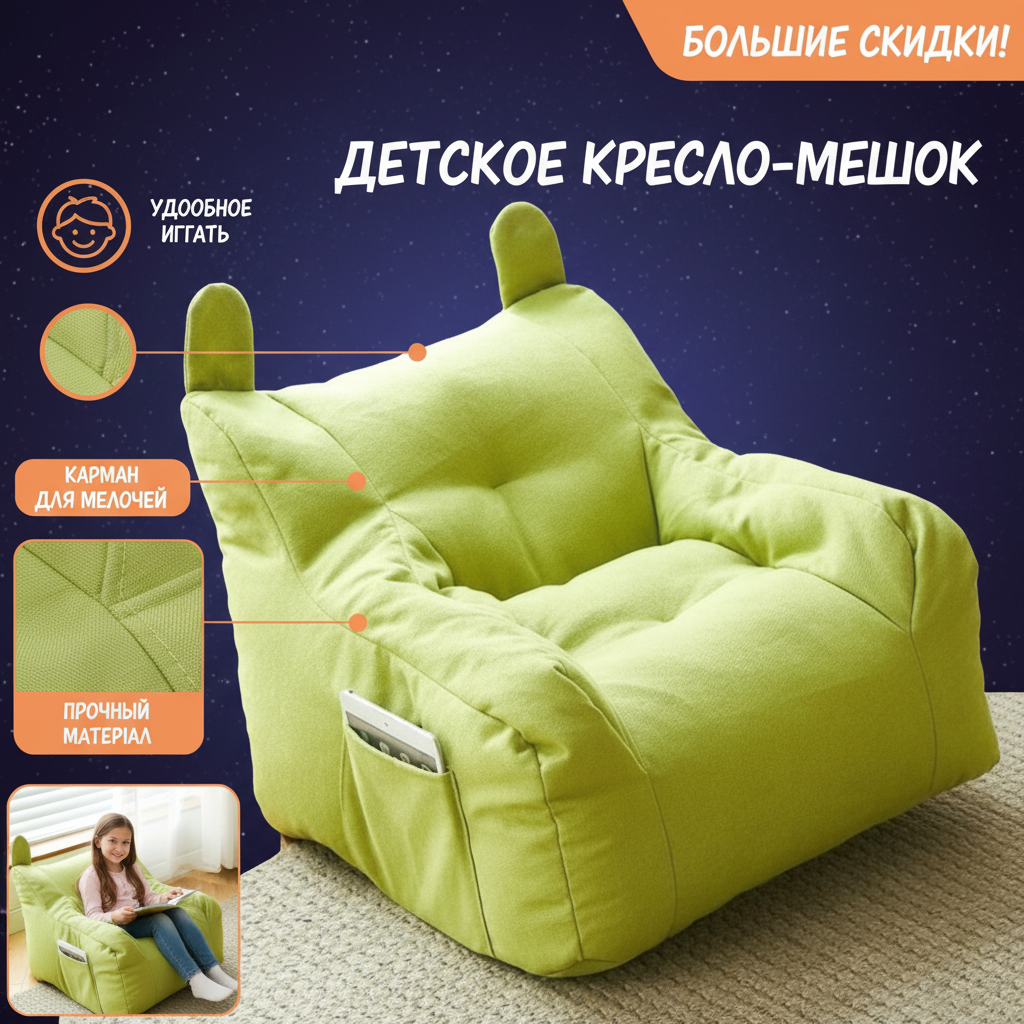Детский диван J397, обивка хлопок, с бортиками, текстиль, без матраса