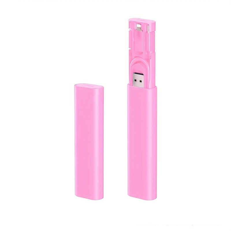 Зарядный комплект 5 в 1, кабель USB‑C на USB‑C 60W PD, адаптеры Type‑C / Micro USB, розовый