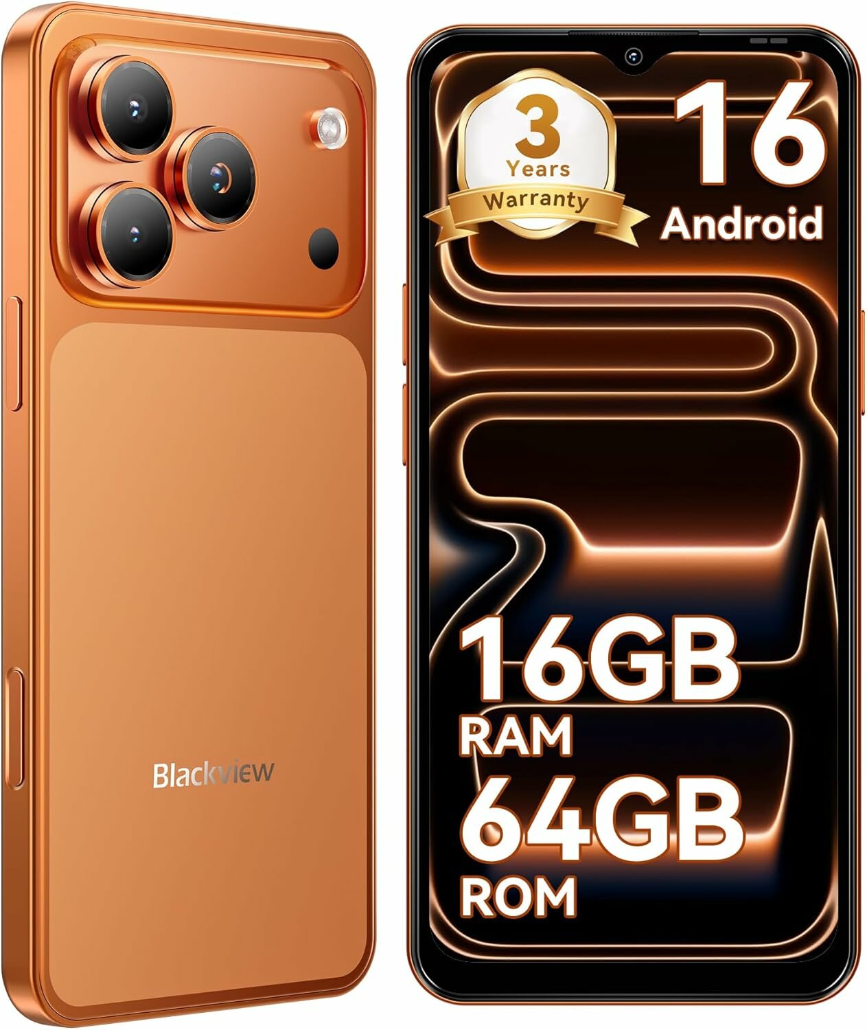 Blackview Wave 7C, Android 16, 6,56-дюймовый экран, 4 ГБ ОЗУ, 64 ГБ ПЗУ, 5000 мАч