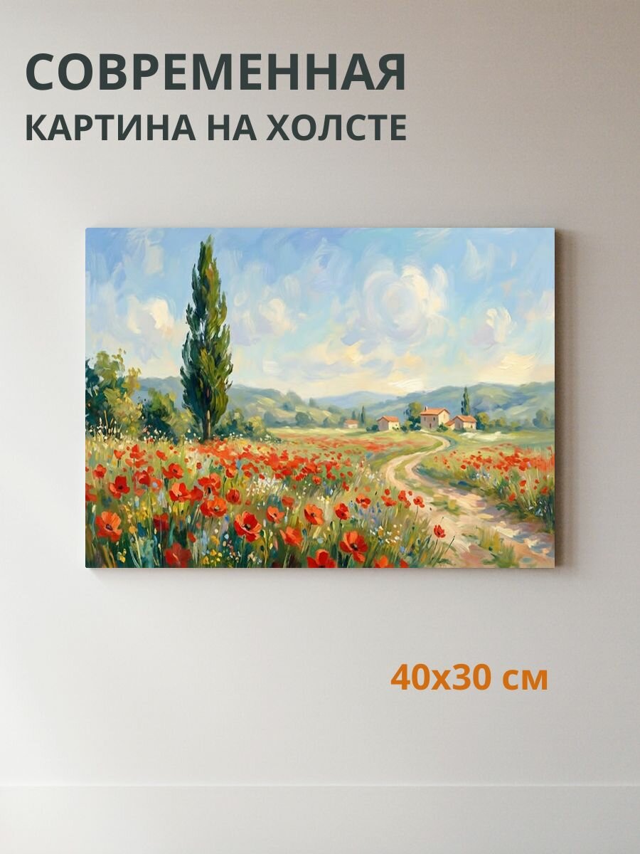 Картина на холсте Поле 40x30 см