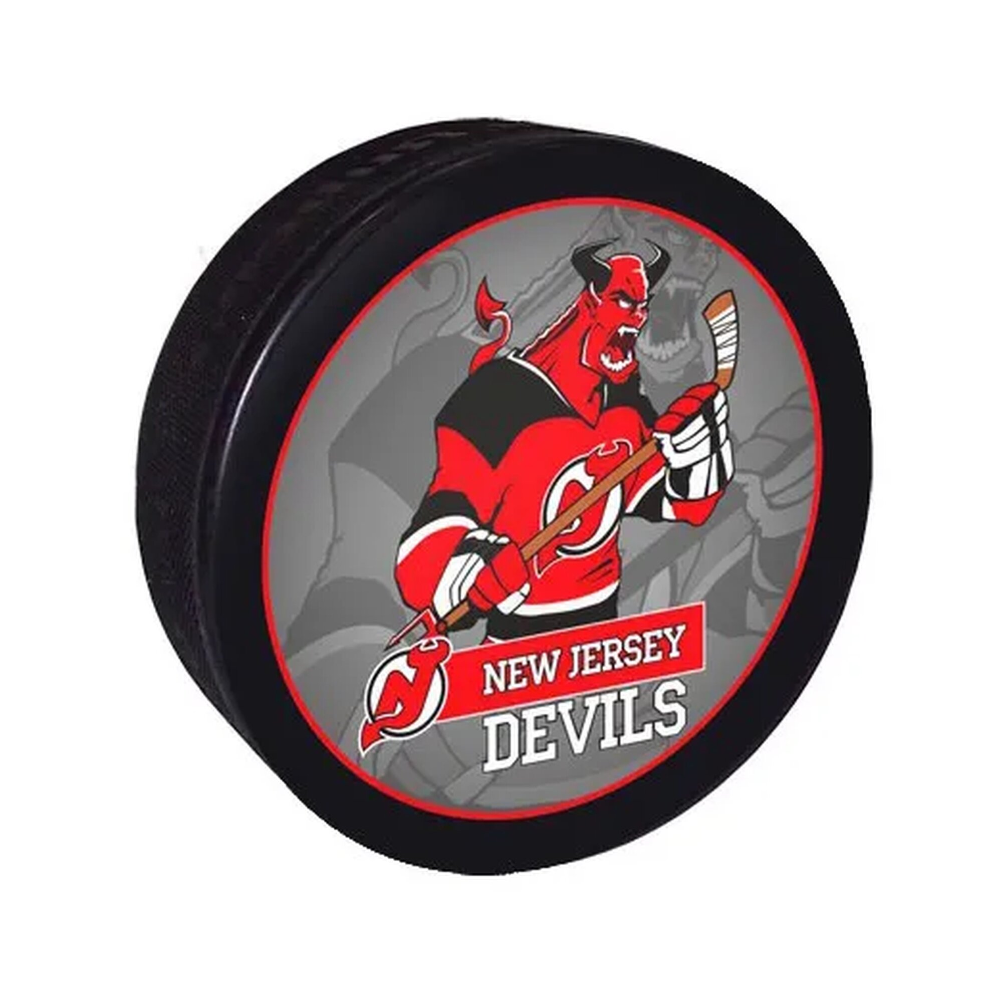 Шайба Rubena НХЛ Талисман New Jersey Devils, 76 мм, цвет черный