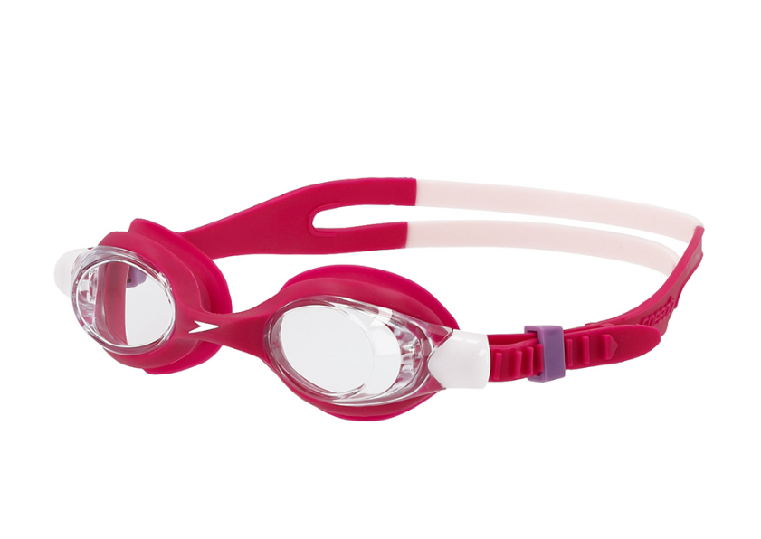 Очки для плав. детск. SPEEDO SKOOGLES Jr, 8-7500645003-C17CF, прозрачные линзы, красная оправа