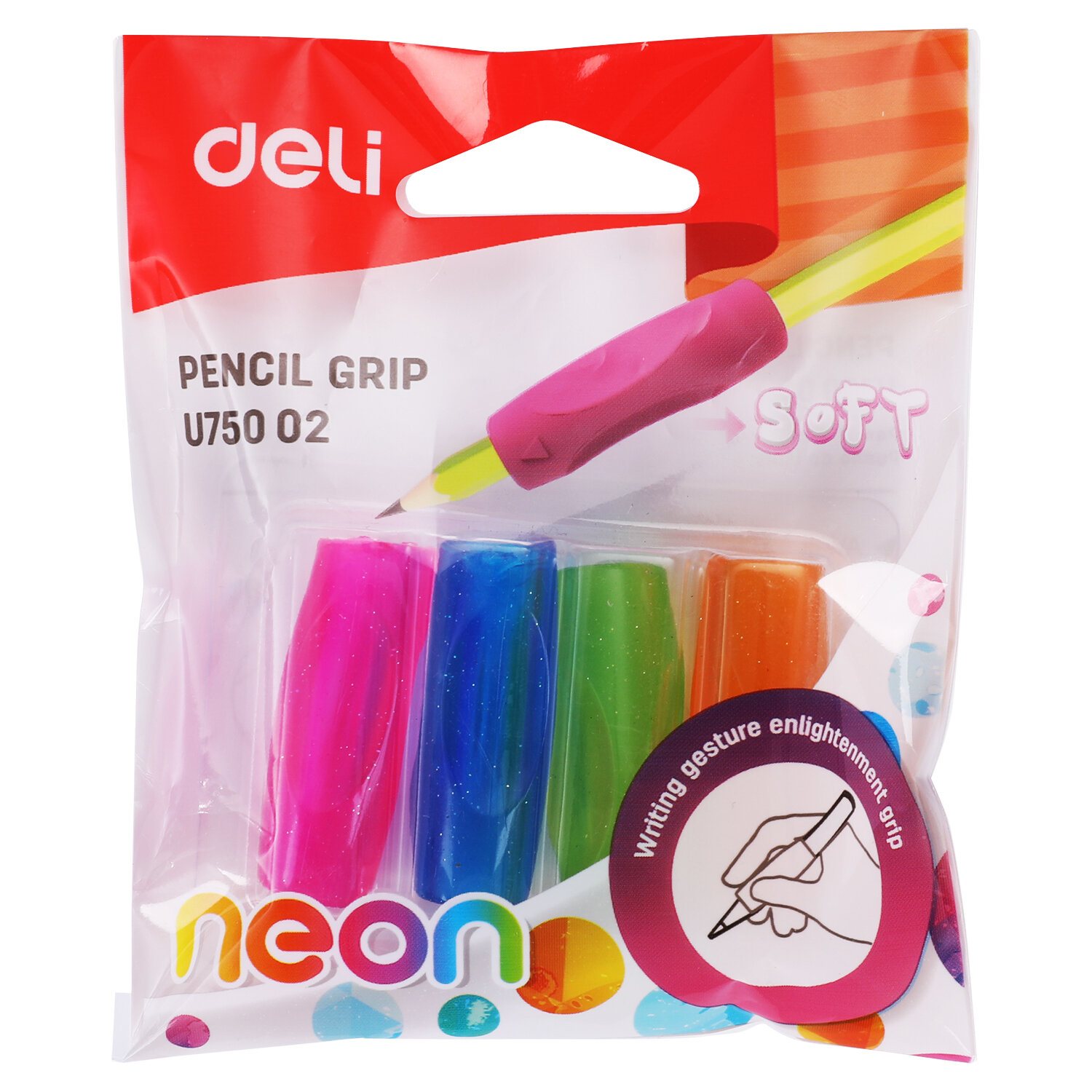 Колпачок-манжета для карандашей Deli Neon, силикон, 4 шт. силиконовые колпачки для карандашей набор 4 штуки